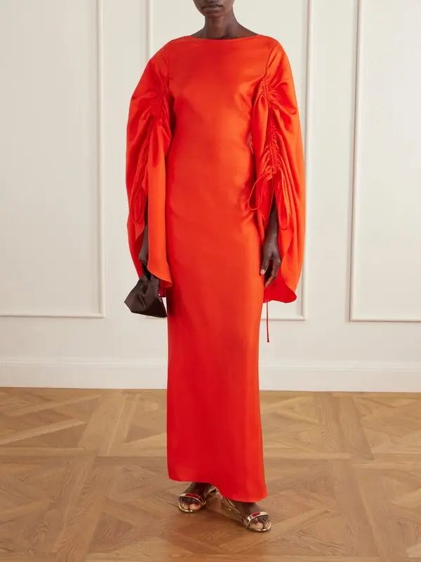 Christopher John Rogers Gathered Ramie Organza Gown
