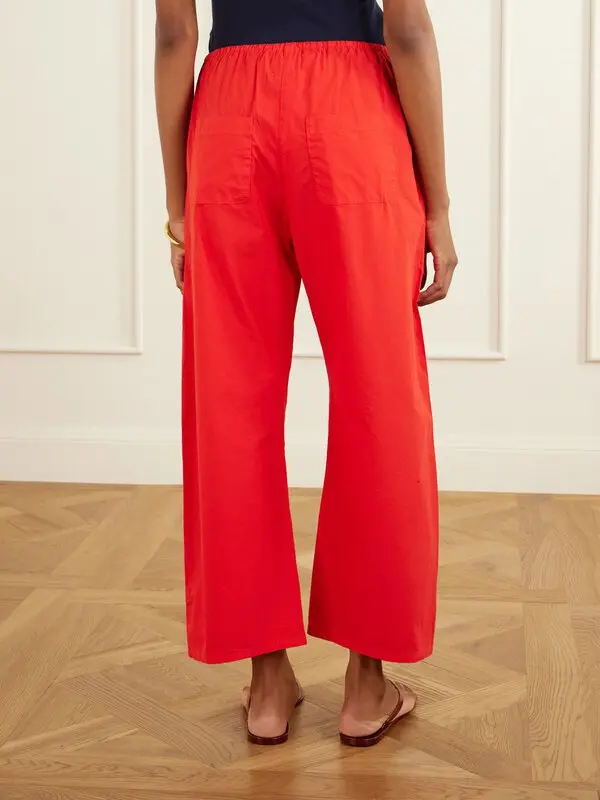 LESET Kyoto Wide-leg Cotton Pants - Red