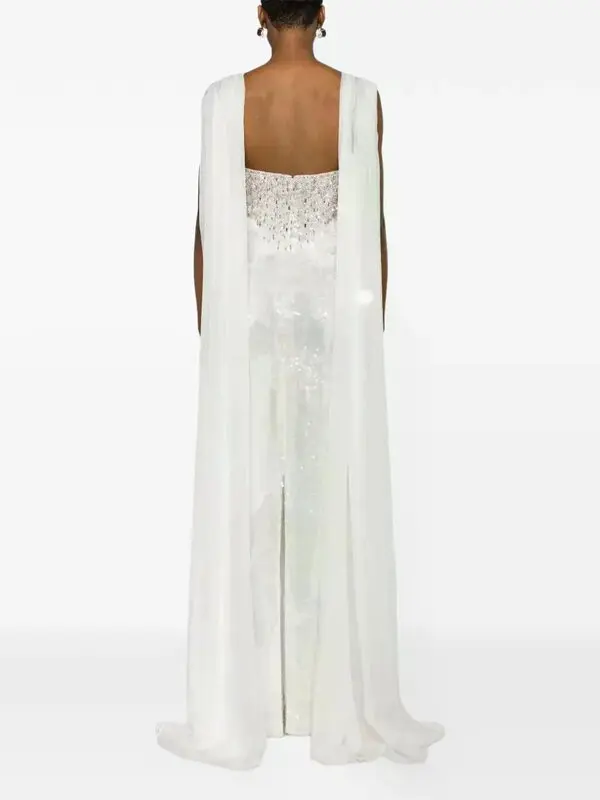 DINA MELWANI Crystal Embellished Sequinned Maxi Gown