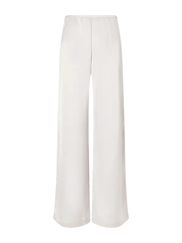 LESET Barb Satin Wide-leg Pants - Silver