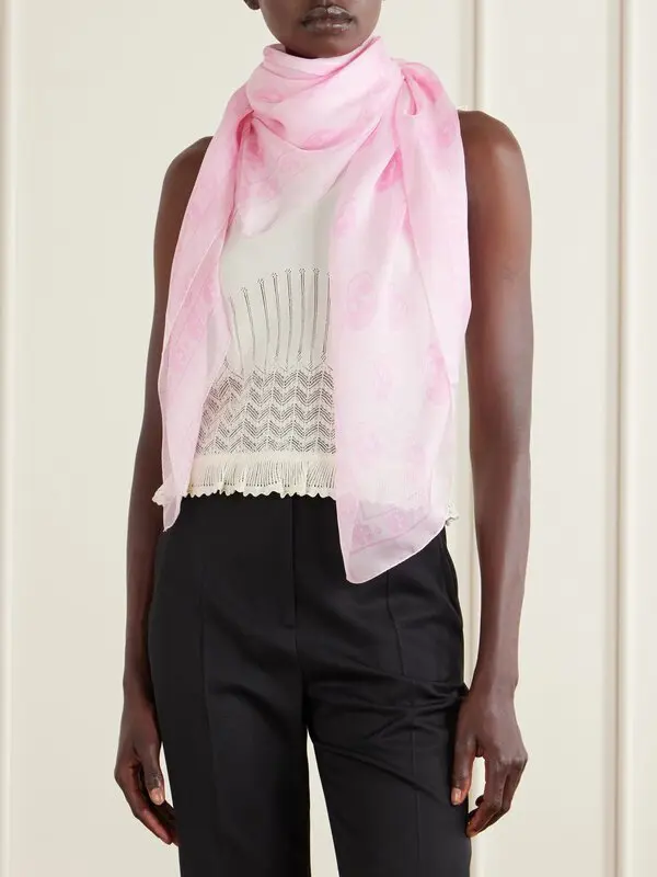 Alexander McQueen Skull Print Silk-chiffon Scarf