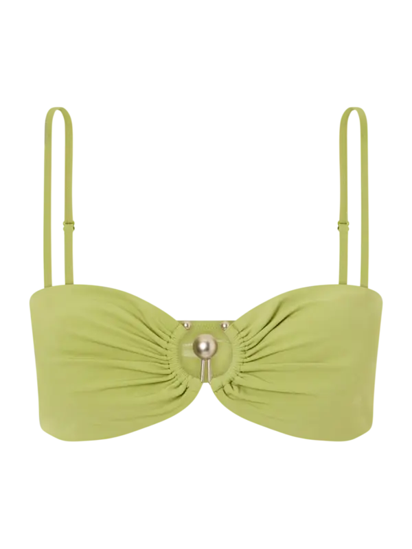 Christopher Esber Ruched Prong Bandeau Bikini Top