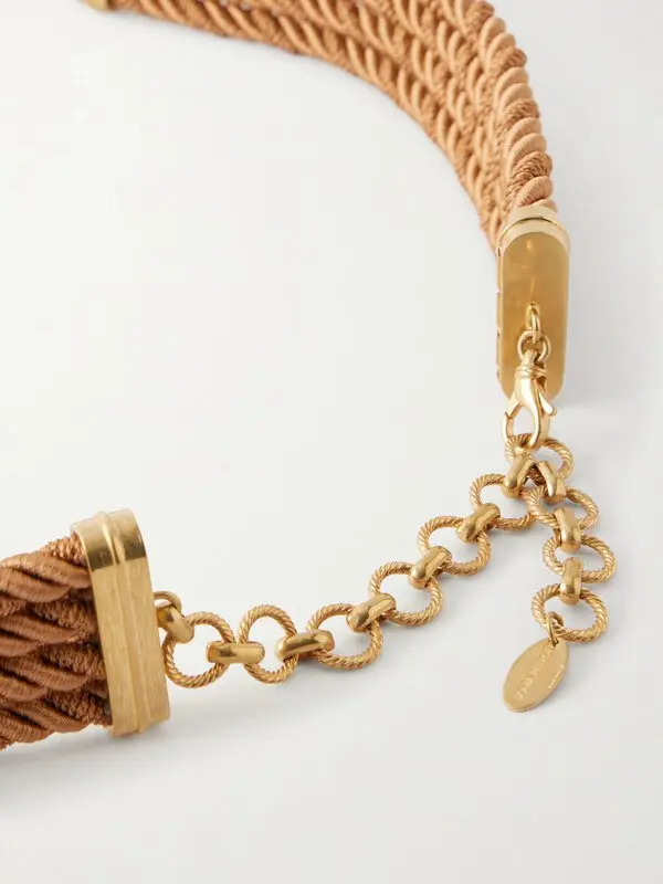 SONIA PETROFF Zinnia Gold-plated, Enamel And Woven Cord Belt