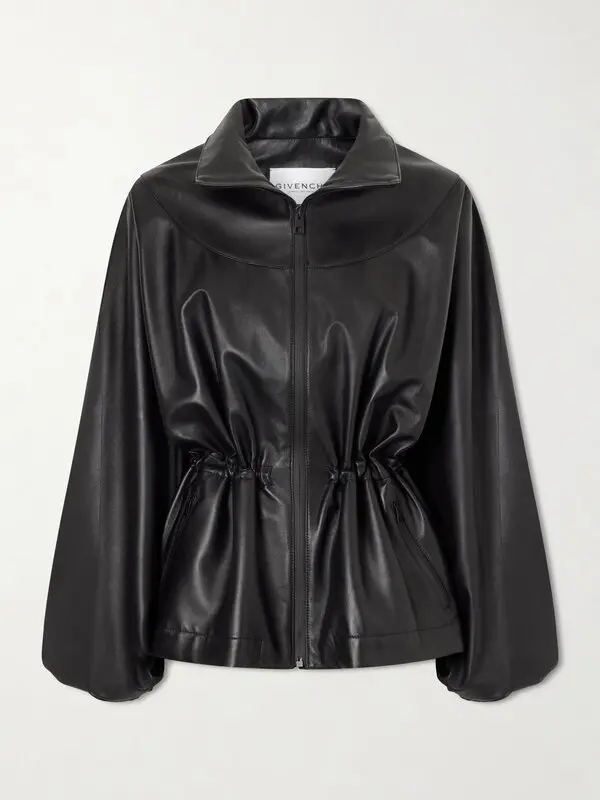 Givenchy Gathered Leather Jacket - Black