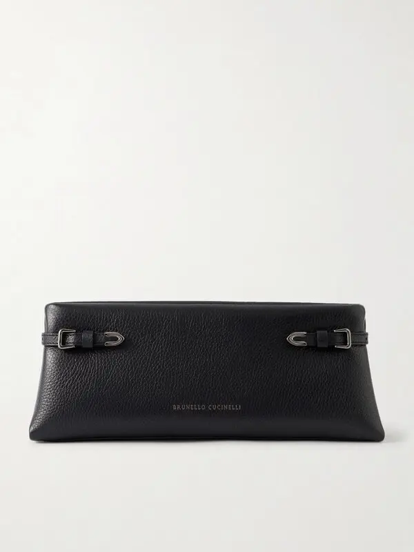 Brunello Cucinelli Textured Leather Clutch - Black