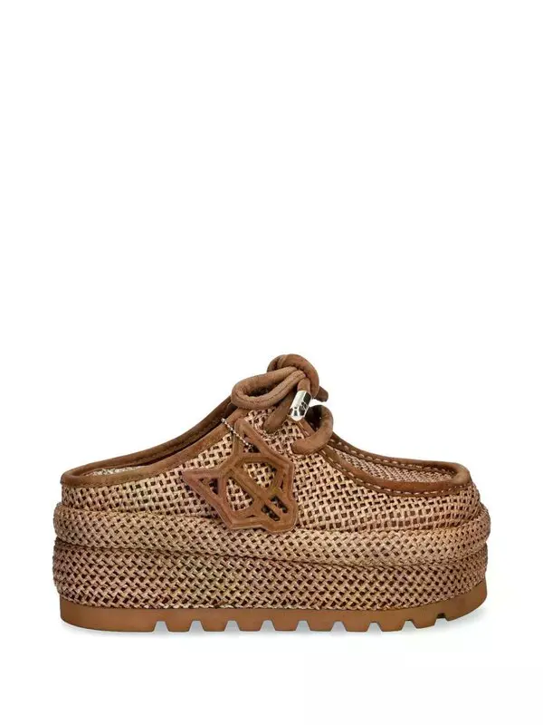 NAKED WOLFE Blizzard Raffia Mules