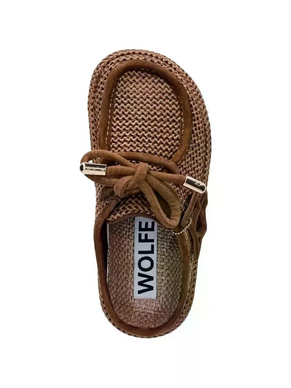 NAKED WOLFE Blizzard Raffia Mules
