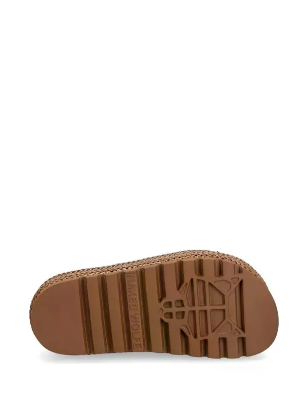 NAKED WOLFE Blizzard Raffia Mules