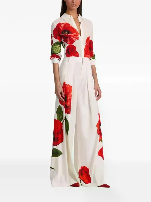 Alice + Olivia Blaire Pleated Trousers - White