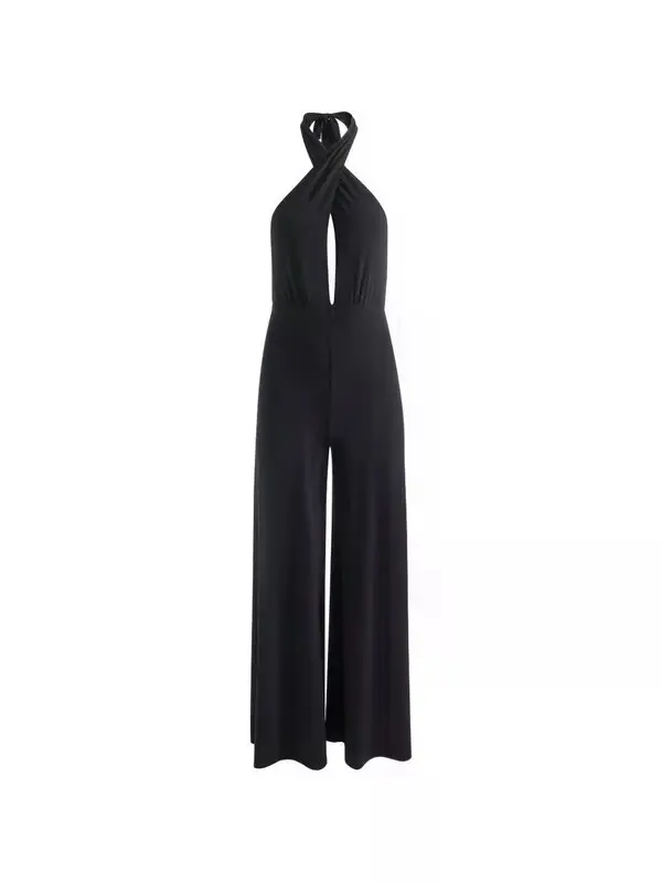 Alice + Olivia Evelina Halter Jumpsuit - Black