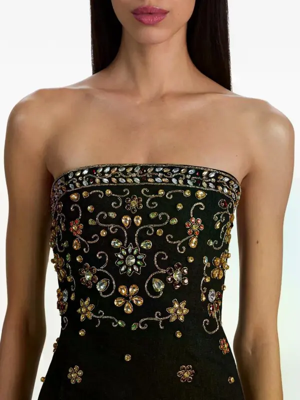 Alice + Olivia Nina Embellished Strapless Dress