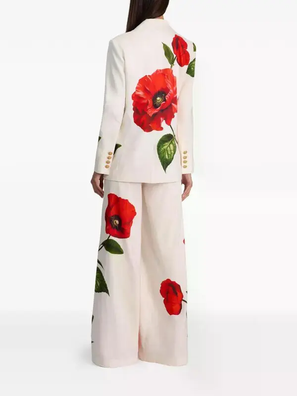 Alice + Olivia Floral-print Notched Lapels Blazer