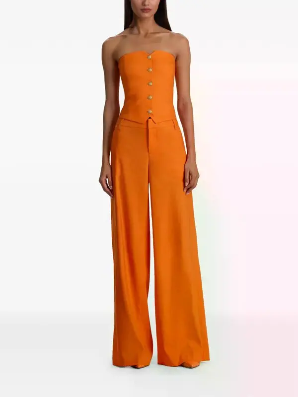 Alice + Olivia Strapless Button-down Top