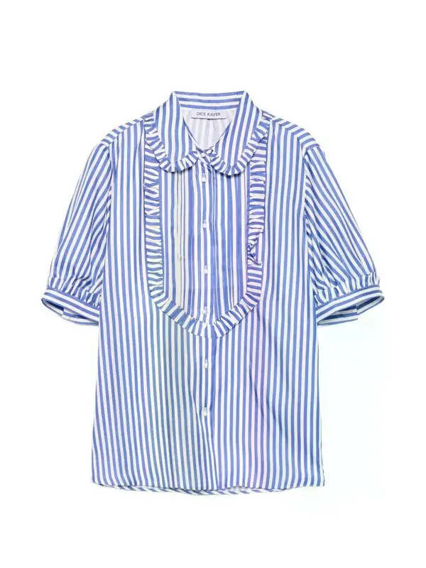 Dice Kayek Striped Puff-sleeves Blouse