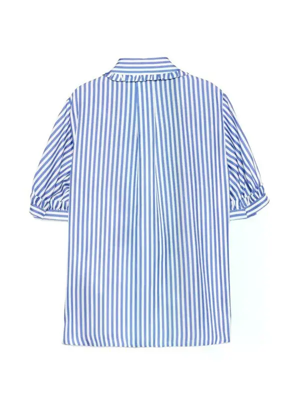 Dice Kayek Striped Puff-sleeves Blouse