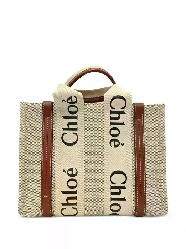 Chloé Woody Logo-strap Tote Bag - Neutrals