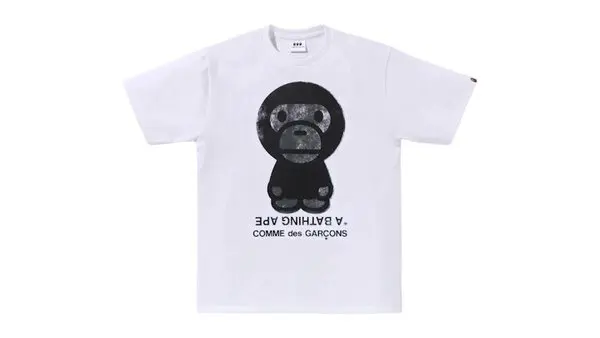 A BATHING APE X Comme Des Garcons Osaka Big Baby Milo Tee Shirt - White