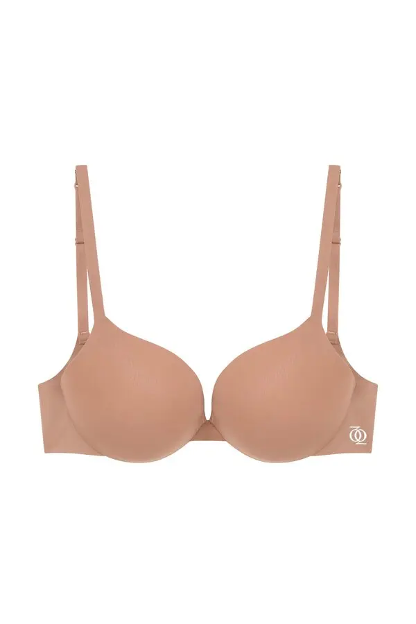 GOD SAVE QUEENS Neutrals / Second Skin Ultimate Push-up Bra Cafe Au Lait - Yellow