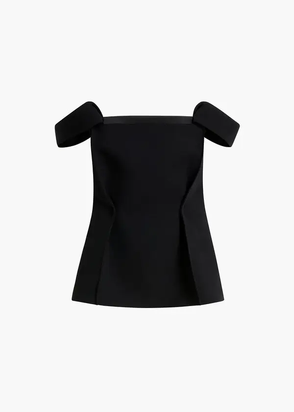 Khaite Yasmina Off-the-shoulder Crepe Top - Black