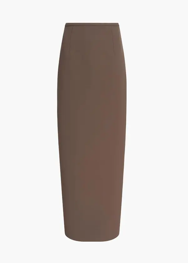 Khaite Winton Sculptural Crepe Pencil Skirt - Clove