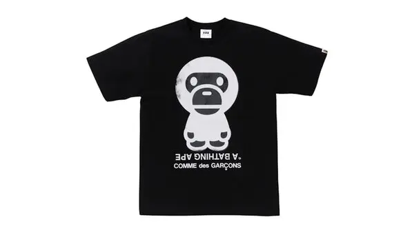 A BATHING APE X Comme Des Garcons Osaka Big Baby Milo Tee Shirt - Black