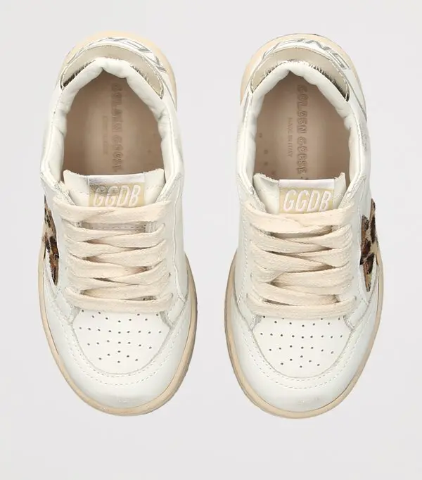 GOLDEN GOOSE Ball Star Leopard Print Leather Sneakers - White