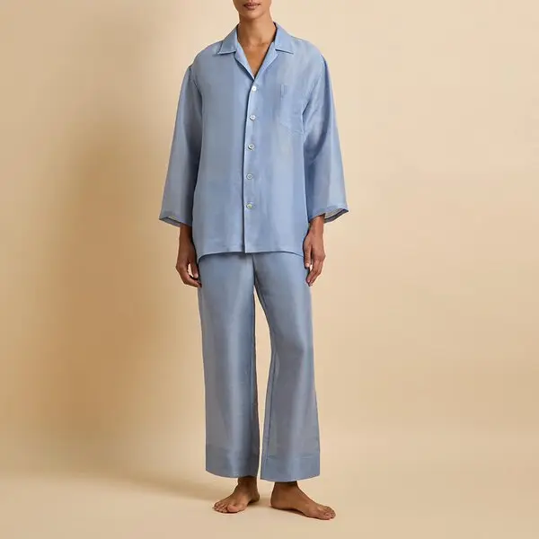 Olivia Von Halle Casablanca Fog Pajamas - Blue