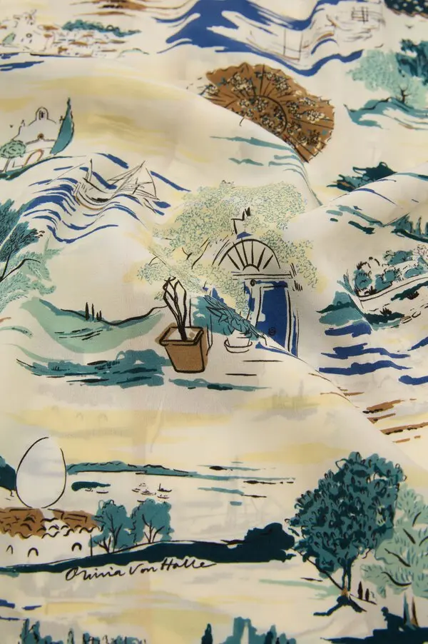 Olivia Von Halle Dunaway Cadaqués Landscape Scarf