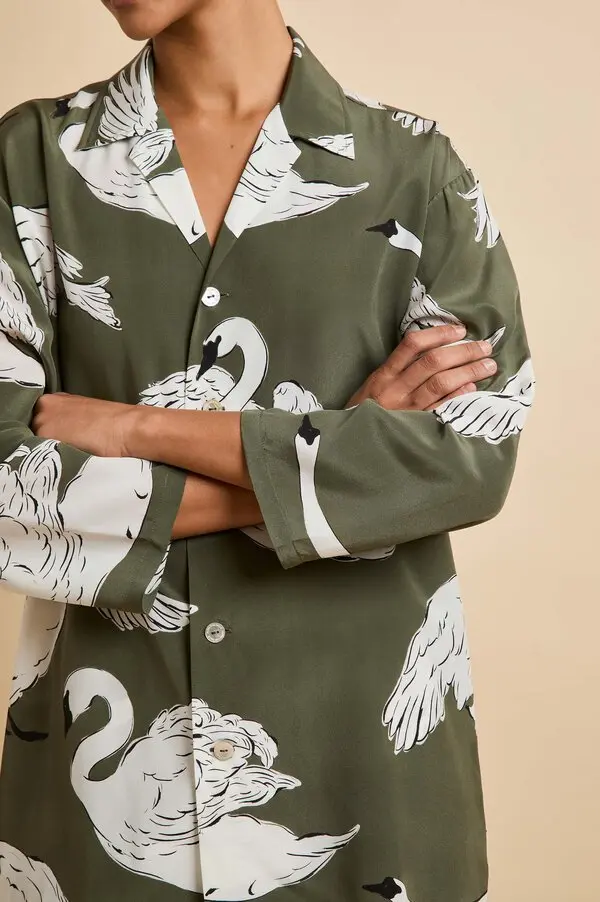 Olivia Von Halle Casablanca Riba Swan Pajamas