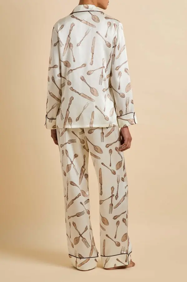 Olivia Von Halle Lila Sevilla Silverware Pajamas