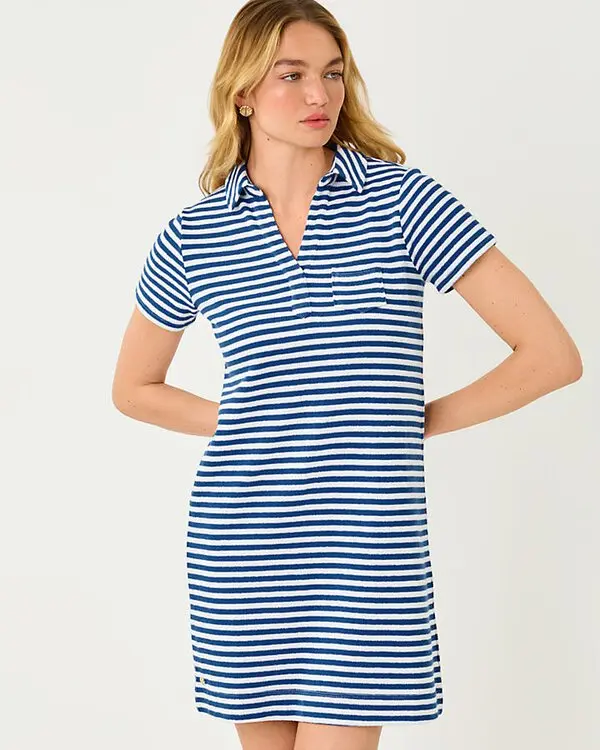 Lilly Pulitzer® Dune Short Sleeve Dress - Starlight Navy St Tropez Stripe