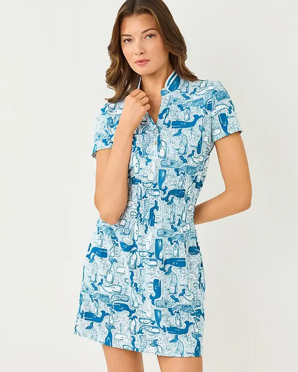 Lilly Pulitzer® Upf 50+ Luxletic Love Active Dress - Nassau Blue Thar She Blows