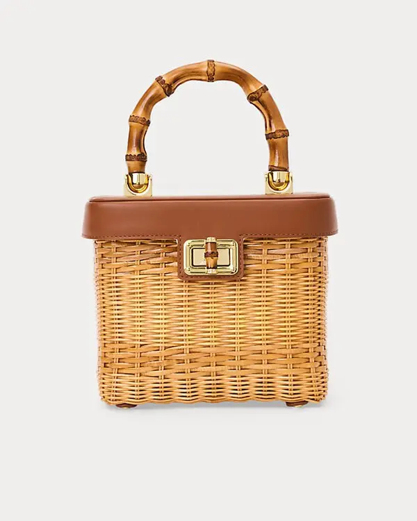 Lilly Pulitzer® Sienna Top Handle Wicker Bag - Honey