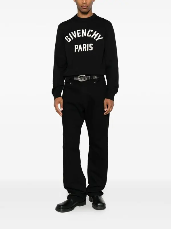 Givenchy Intarsia-knit Logo Crewneck Sweater