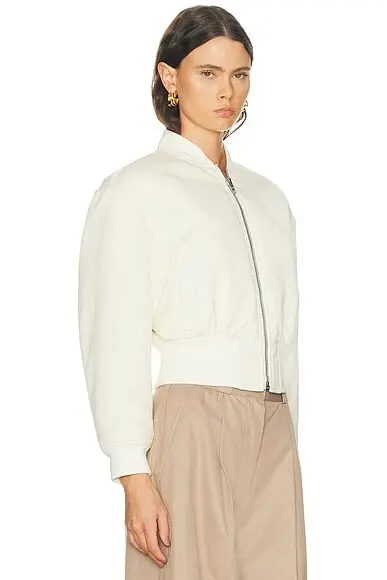 Balenciaga Cropped Bomber Jacket - Ivory