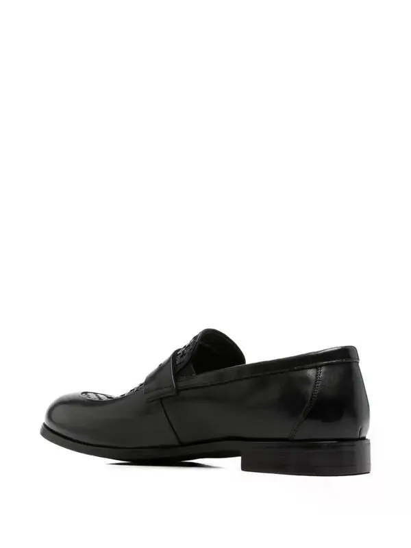 ALBERTO GOZZI Woven Panel Penny Loafers