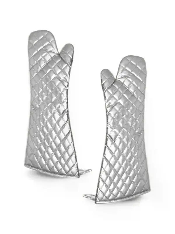 GOHAR WORLD Opera Quilted Oven Gloves - Silver
