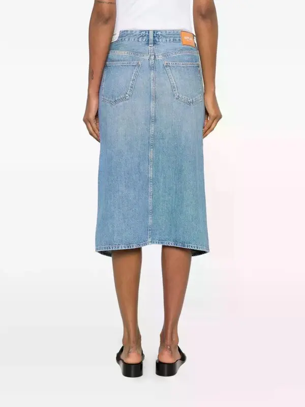 REPLAY Asymmetric Wrap Denim Skirt