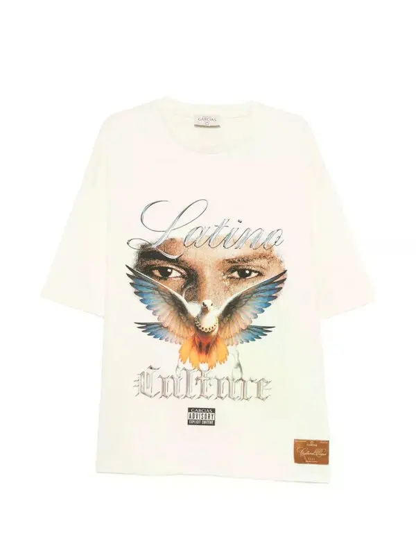 GARCIAS Graphic Print Cotton T-shirt - Neutrals