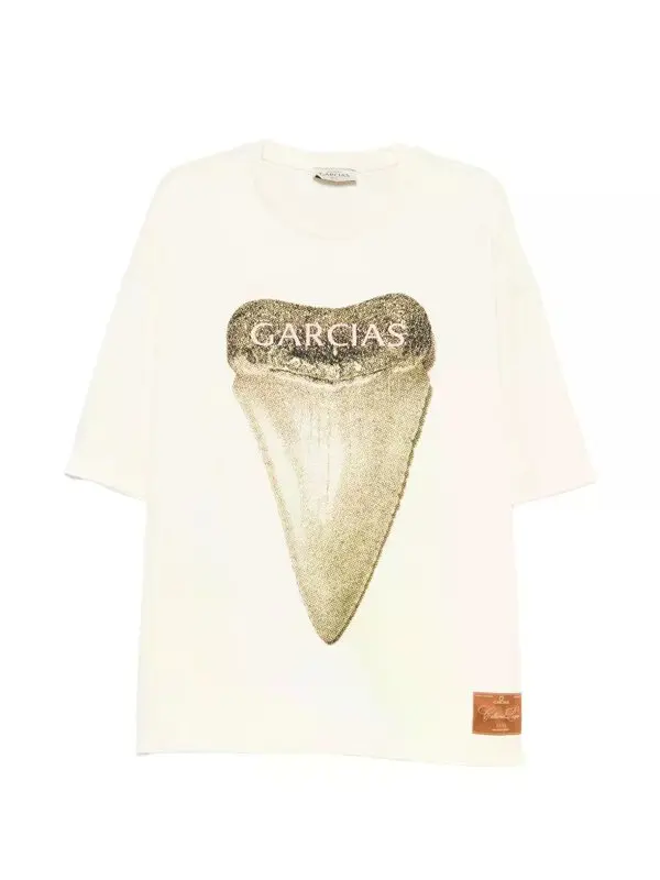 GARCIAS Graphic Print Drop Shoulder T-shirt - Neutrals