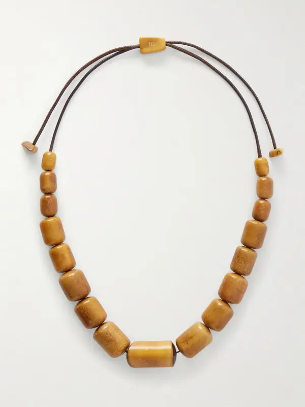 HUNTING SEASON Statement Beaded Necklace - Brown