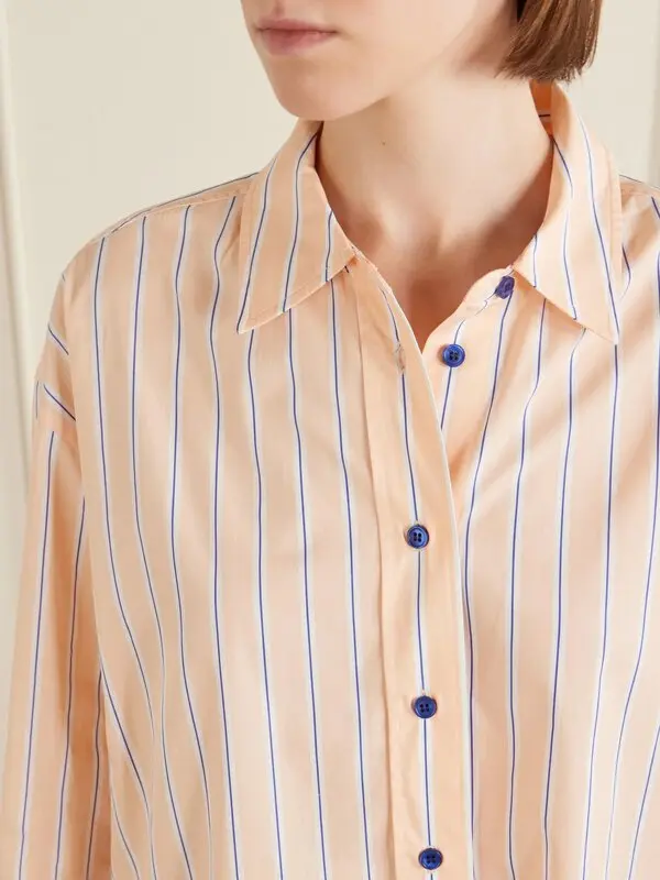 LA LIGNE Striped Cotton-poplin Shirt