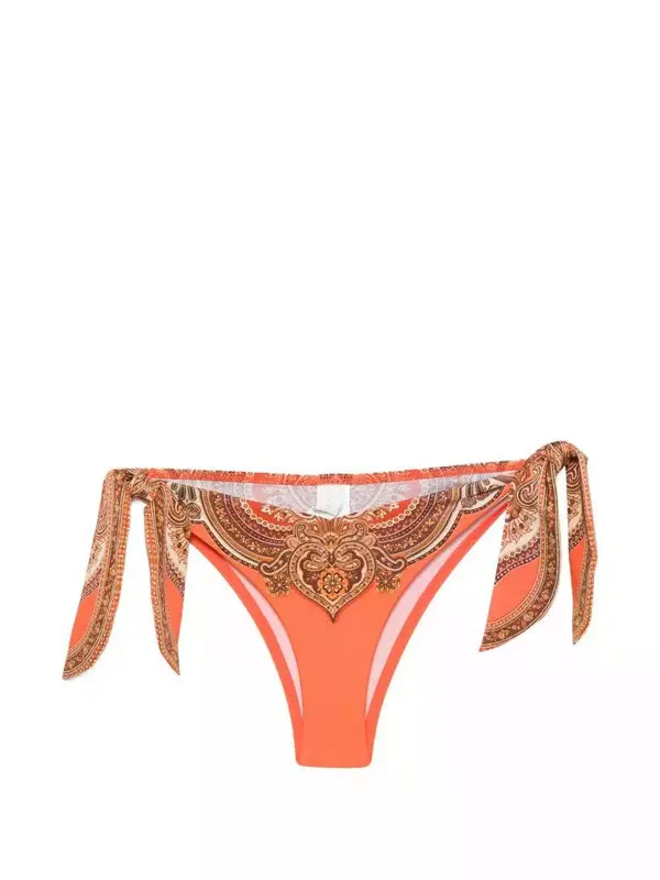 Zimmermann Paisley Print Tie-side Bikini Bottoms - Orange