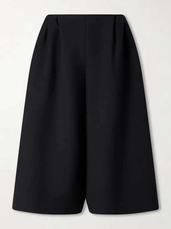 THE ROW Fauna Wool-twill Knee-length Wide-leg Shorts