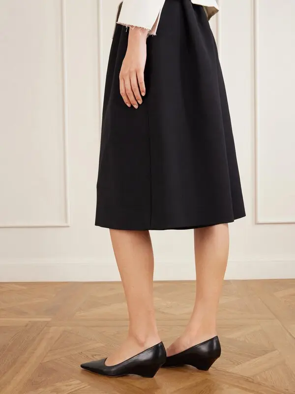 THE ROW Fauna Wool-twill Knee-length Wide-leg Shorts