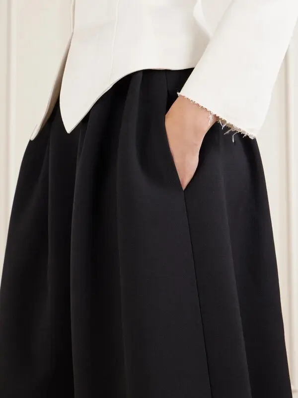 THE ROW Fauna Wool-twill Knee-length Wide-leg Shorts