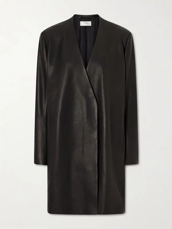 THE ROW Clarisa Leather Knee-length Coat