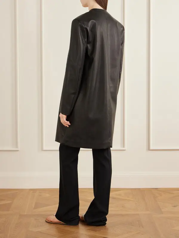THE ROW Clarisa Leather Knee-length Coat