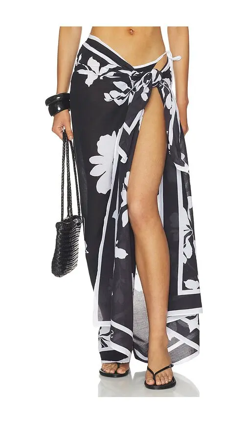 Seafolly May Flower Sarong In & White - Black