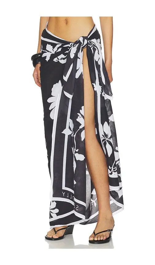 Seafolly May Flower Sarong In & White - Black